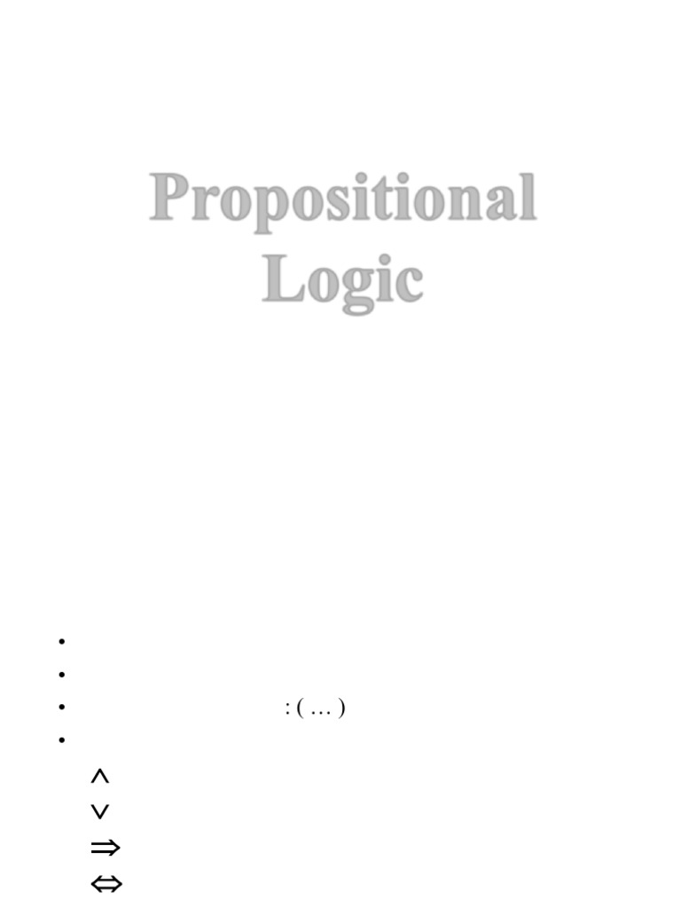 Proposition Al Logic | PDF | Logical Truth | Inference