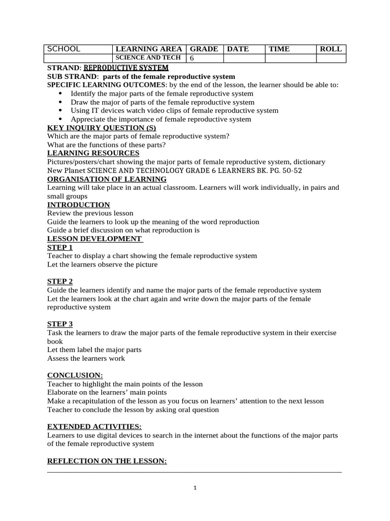 Gr-6-Science-And-Technology-Lesson-Plans-Term-2 | PDF | Microsoft Excel ...
