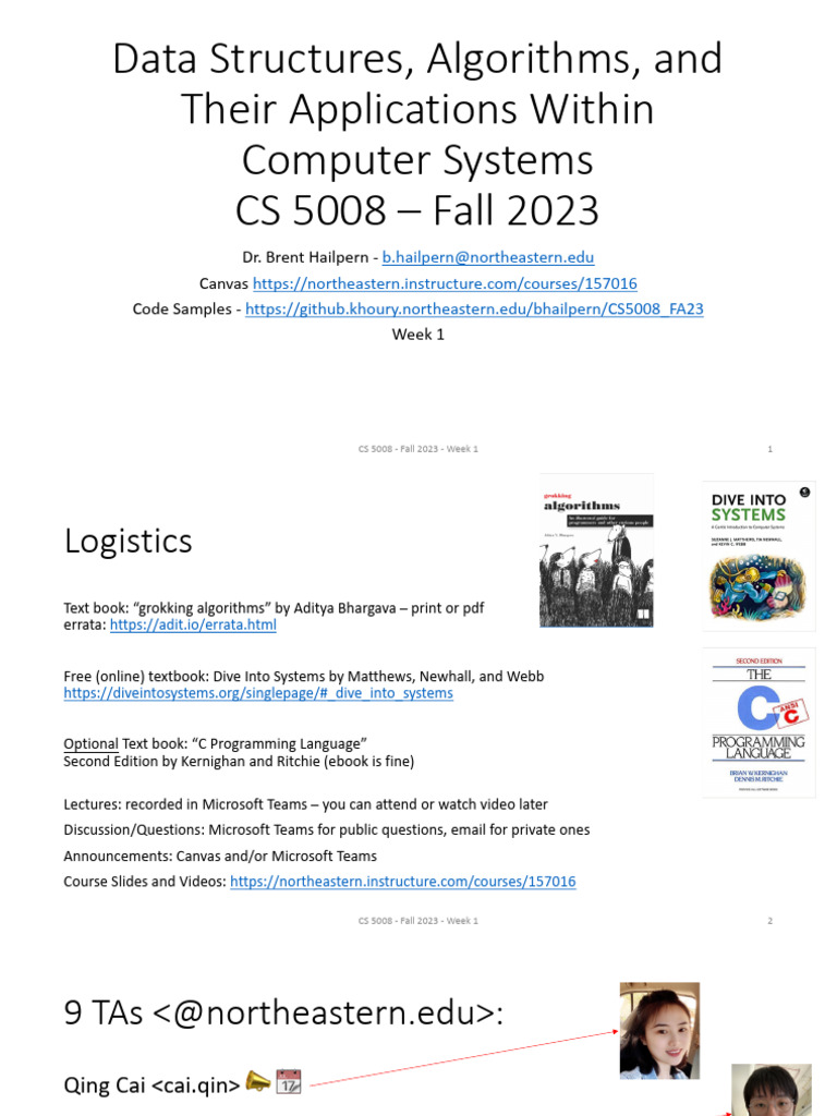 CS 5008 Fall 2023 Week 1 | PDF | Scope (Computer Science) | Operating System