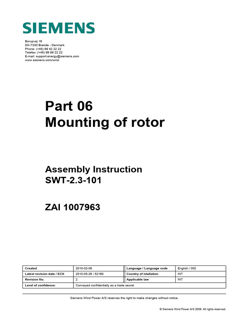 06 - ZAI1007963 Mounting of Rotor | PDF | Crane (Machine) | Turbine