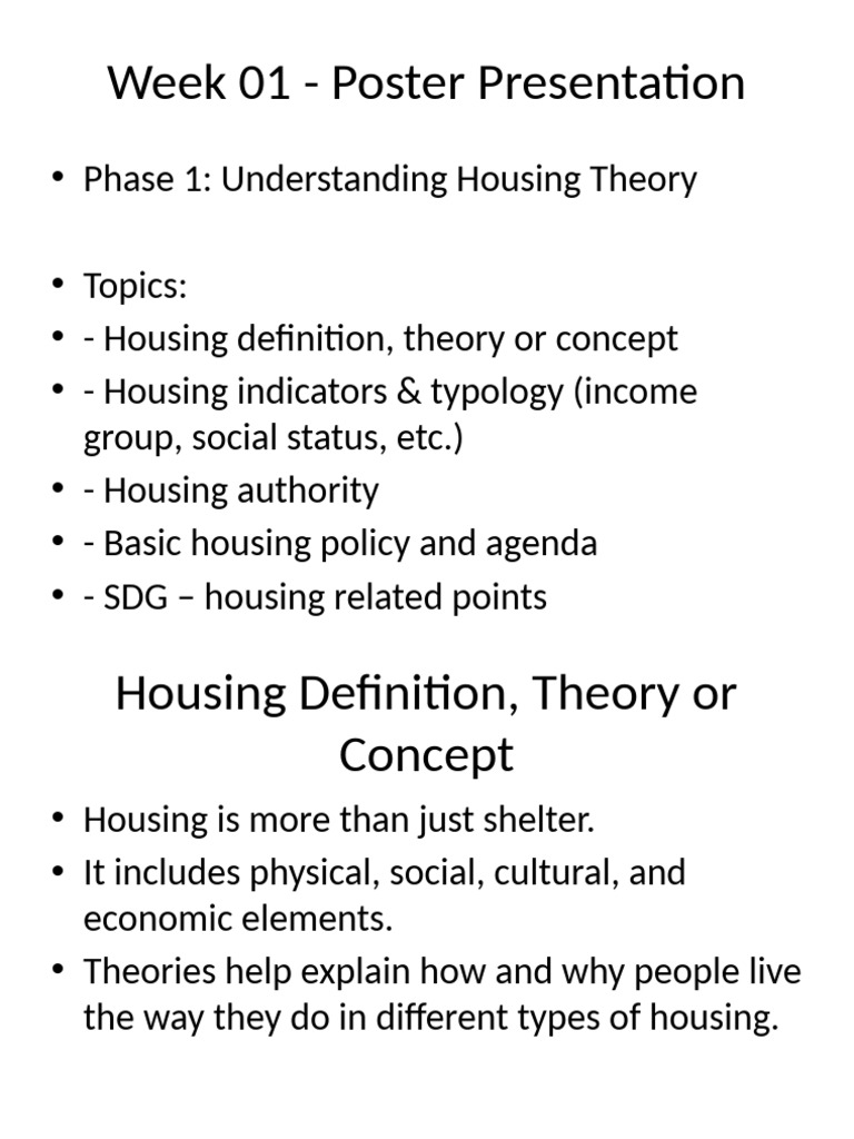 Housing Theory Week01 Presentation | PDF