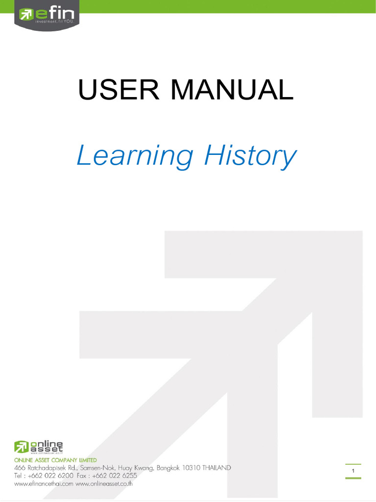 USER MANUAL - Learning History | PDF