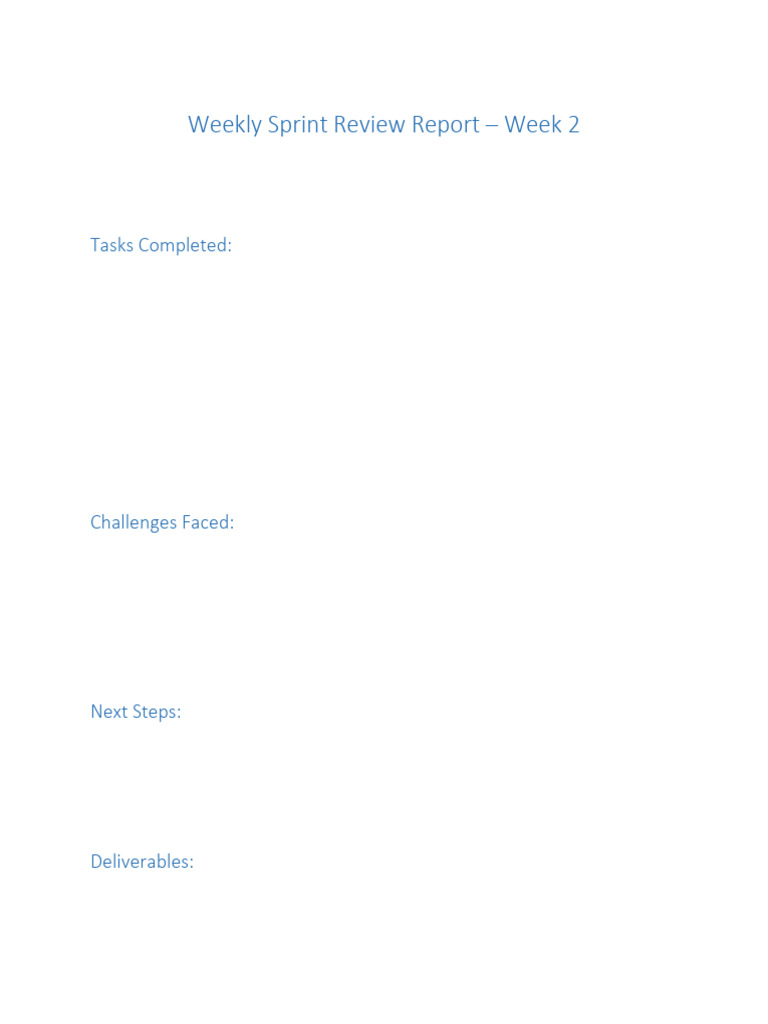 Week 2 Sprint Review Report | PDF