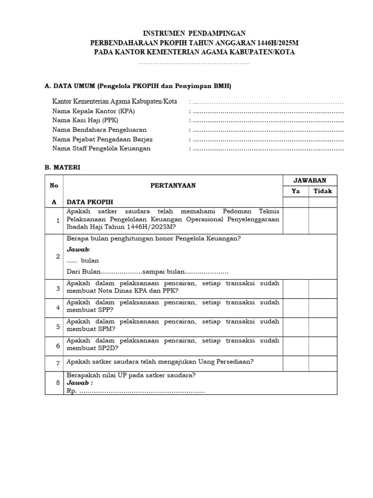Instrumen Pendampingan | PDF
