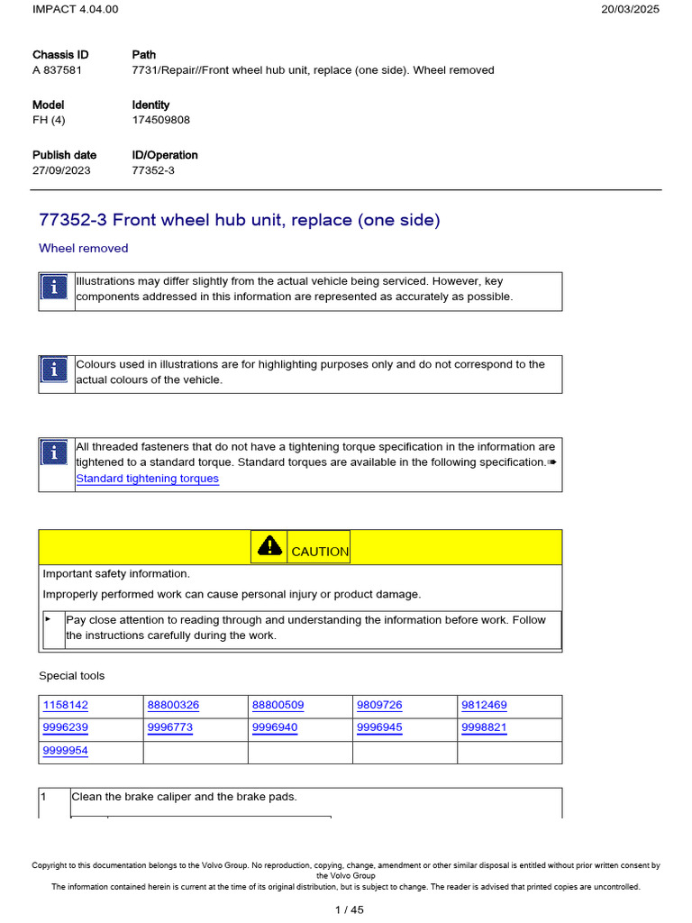 Front Wheel Hub Replacement Guide | PDF | Nut (Hardware) | Copyright