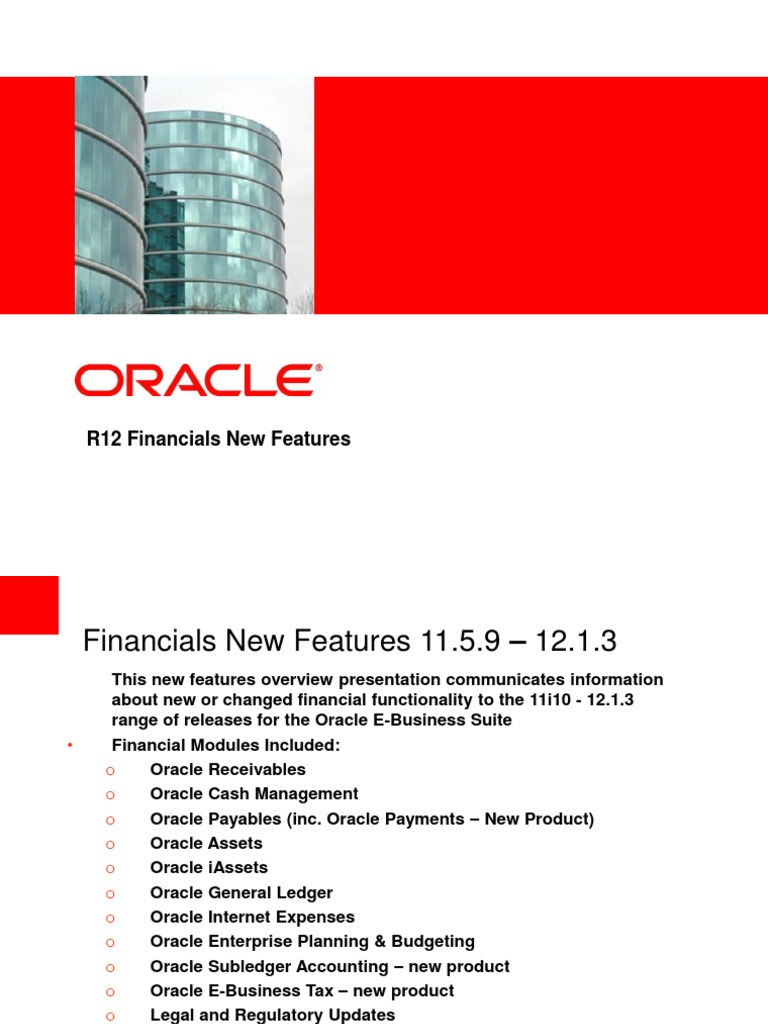 R12 Financials New Features | PDF | Payments | Debits And Credits