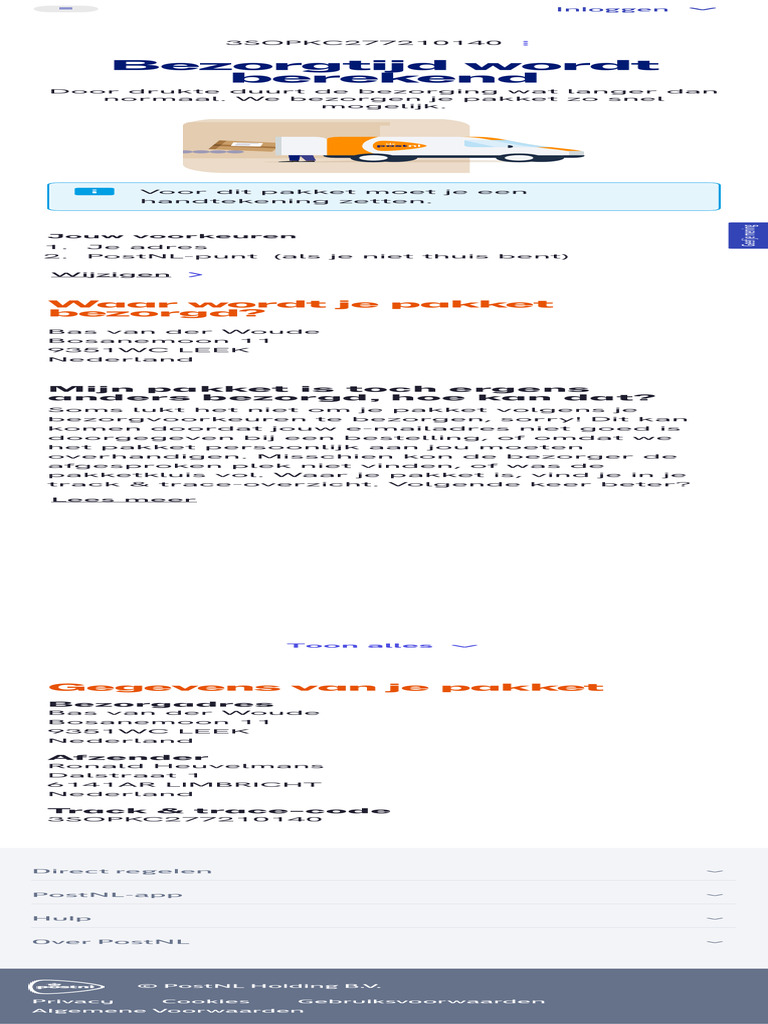 PostNL Track&Trace 2 | PDF