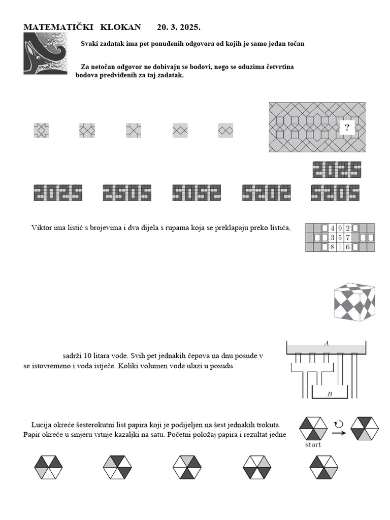 LEKT KLOKAN B 2025 Zadaci | PDF