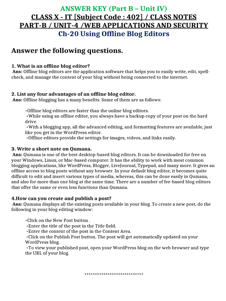 X-IT_PART_B_U4_CH_20_CLASS_NOTES | PDF