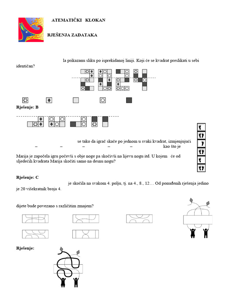 MATEMATICKI KLOKAN B 2024 Rjesenja | PDF