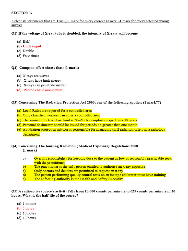 Radiology Exam Questions and Answers | PDF | X Ray | Magnetic Resonance ...