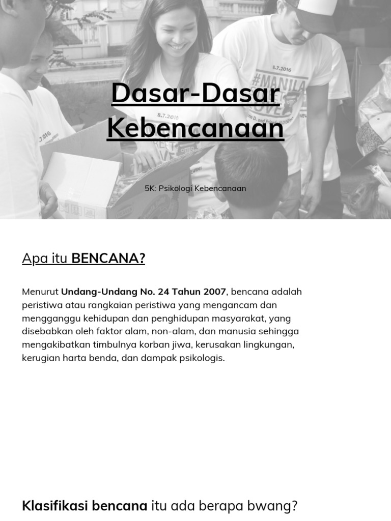 Materi Dasar-Dasar Kebencanaan | PDF