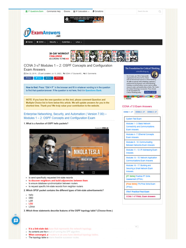 Itexamanswers Net Ccna 3 V7 Modules 1 2 Ospf Concepts And Configuration Exam Answers Html Pdf