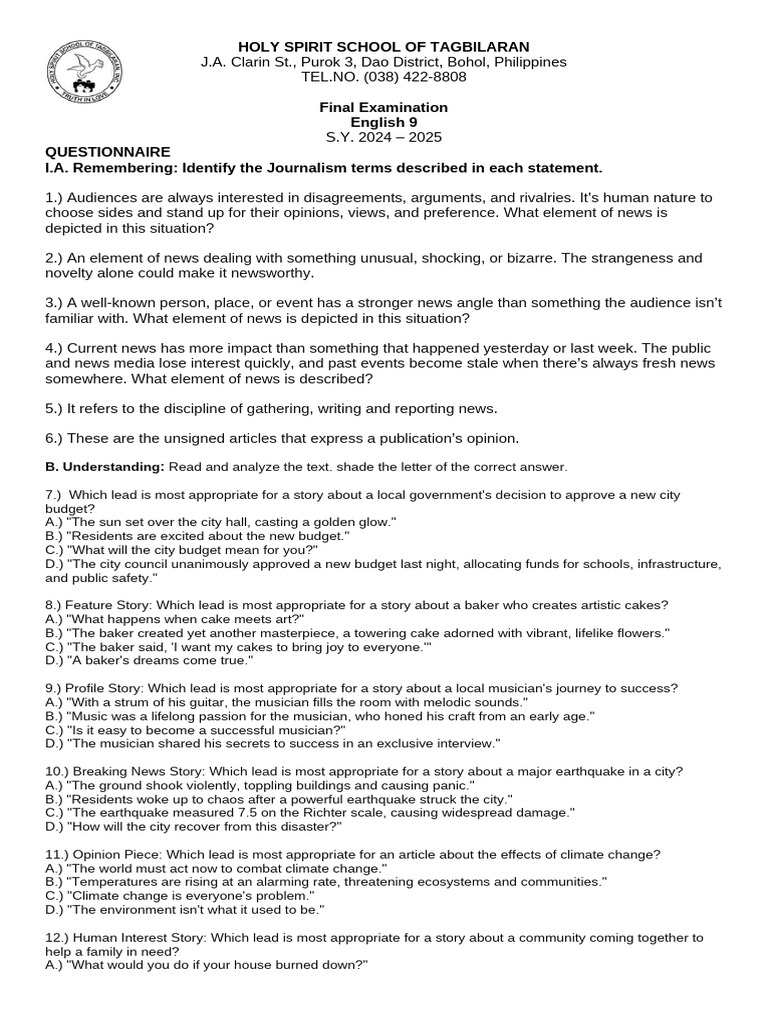 Fourth Final Exam in English 9 | PDF | Phishing | Computer Security