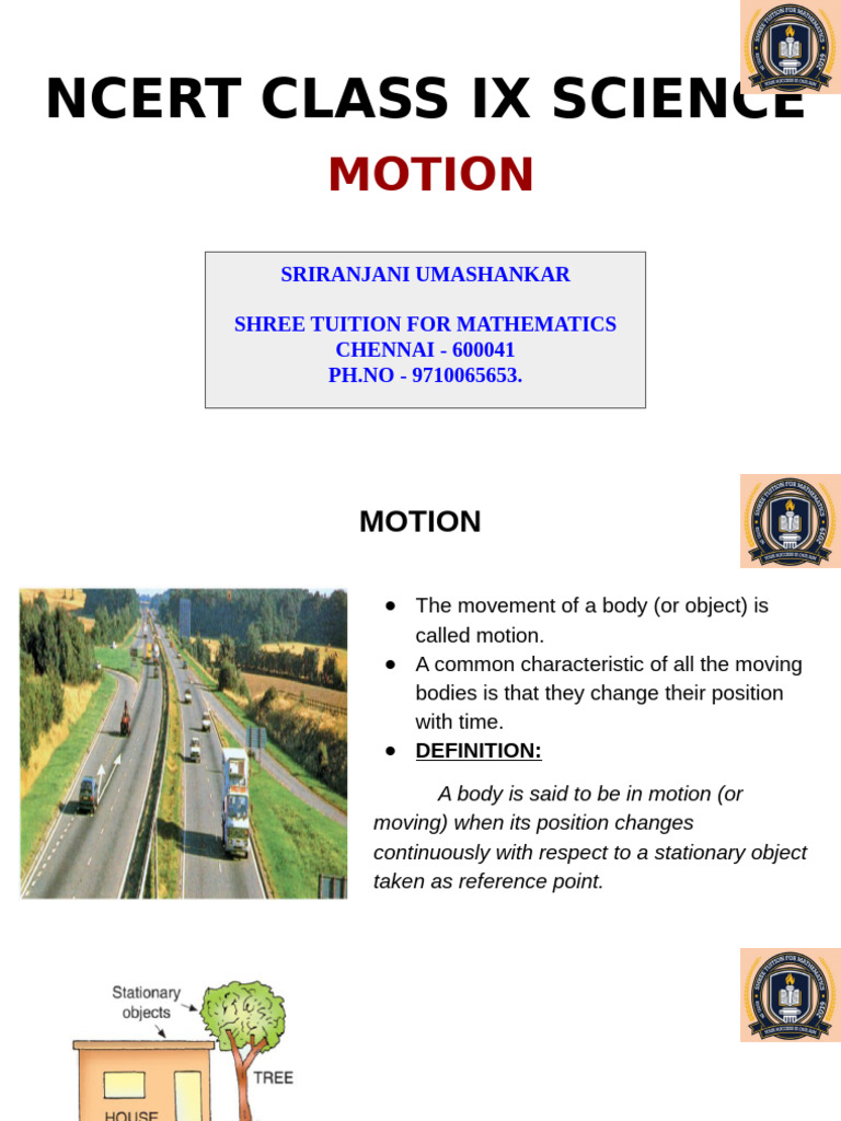 Ncert Class Ix Science - Motion | PDF | Speed | Velocity