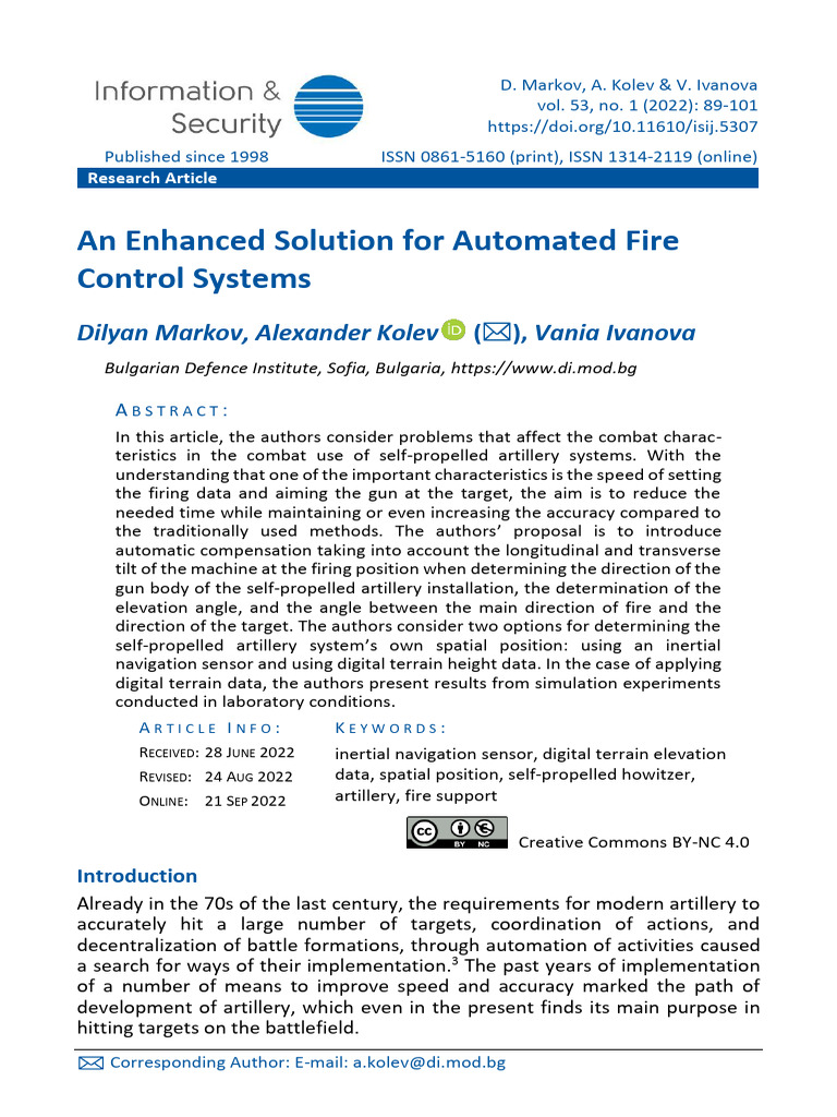 Enhanced Automated Fire Control Systems | PDF | Coordinate System ...
