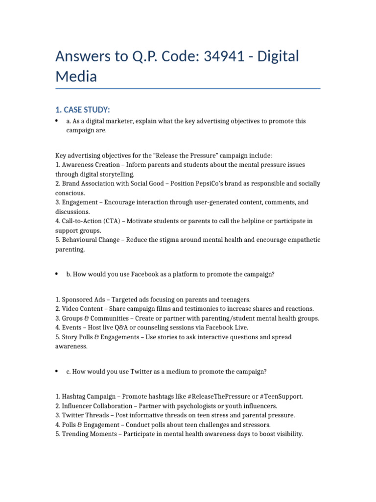 Answers QP Code 34941 | PDF