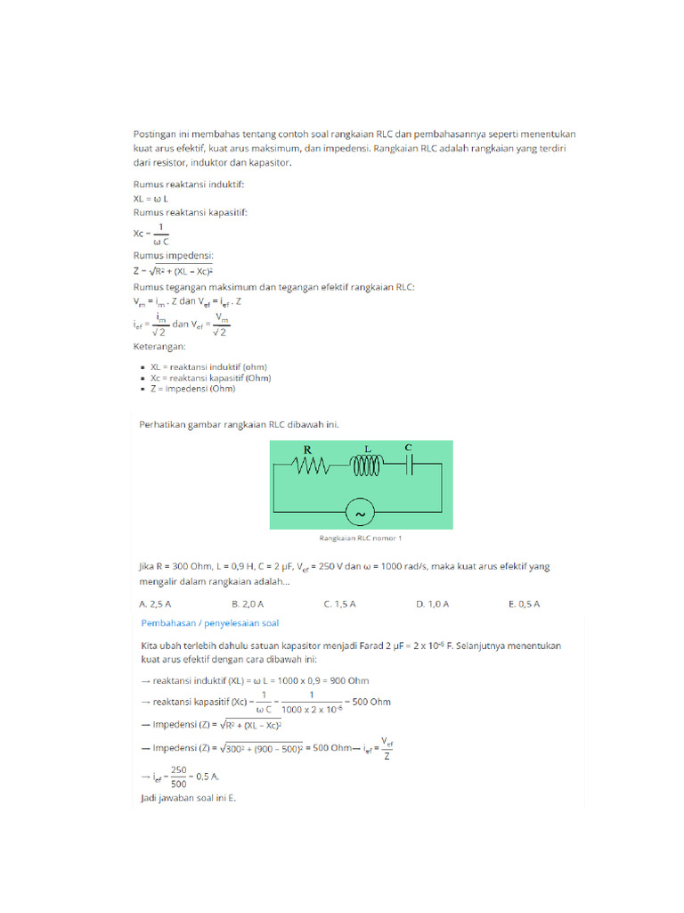 Rangkaian RLC | PDF