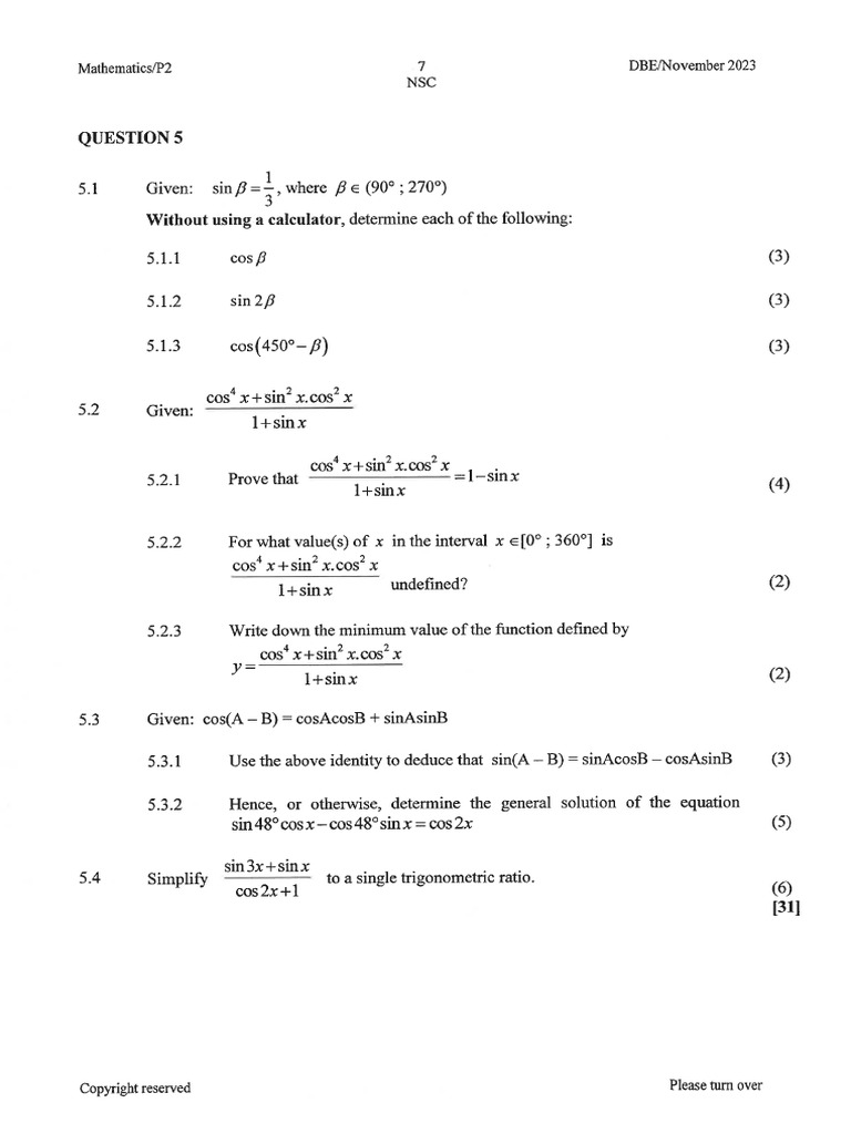 Maths Gr.12 P2 Q5 Q6 Q7pdf | PDF | Geometry | Combinatorics