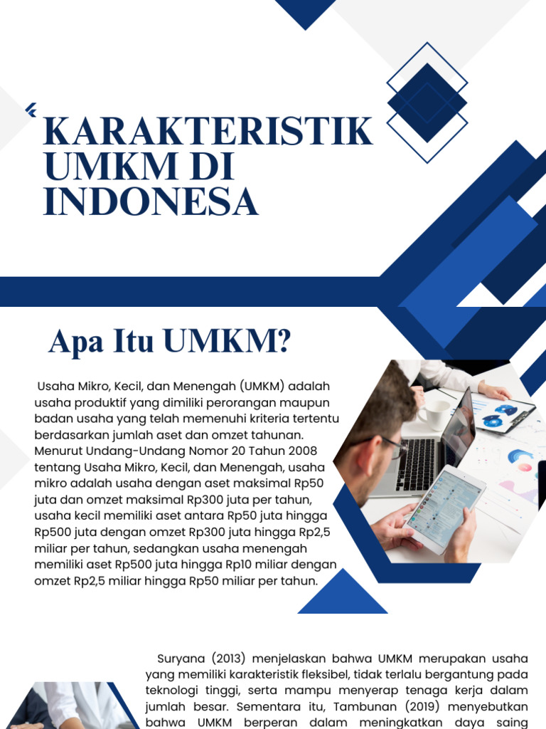 Karakteristik Umkm Di Indonesia Kelompok 3 PDF | PDF