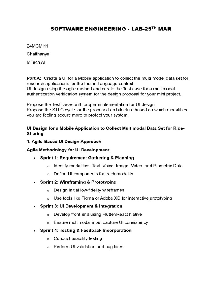 24mcmi11 - Software Engineering - Lab - 25TH Mar | PDF | User Interface ...