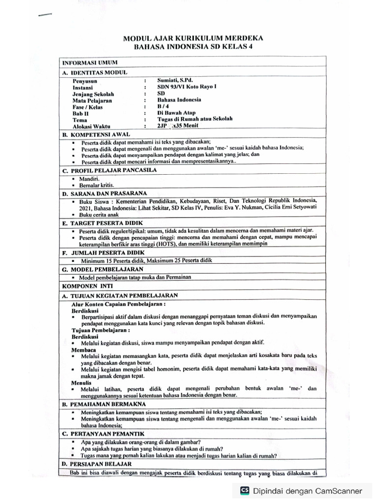 Modul Ajar B.indo Sumiati | PDF