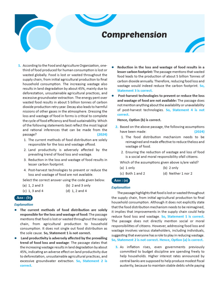 01 Comprehension English | PDF | Fiscal Policy | Inflation