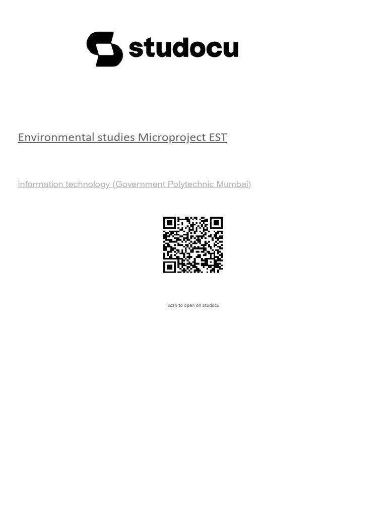Environmental-Studies-Microproject-Est - Docx 20250423 110754 0000 | PDF | Water Pollution | Water