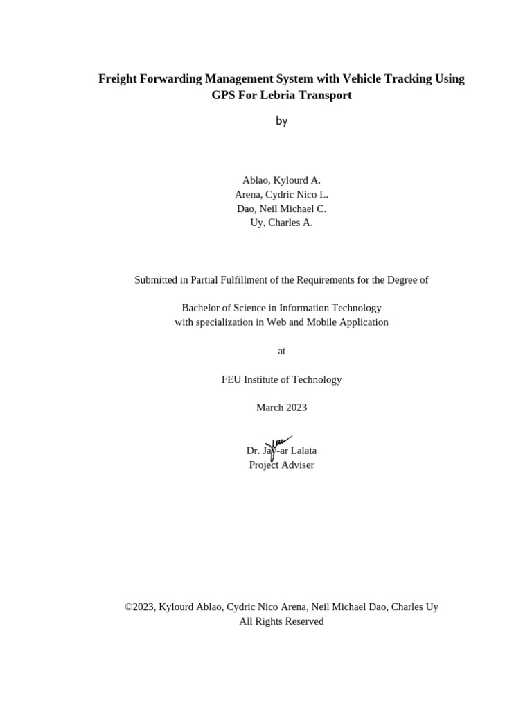 Capstone Project Format Template | PDF | Cargo | Receipt