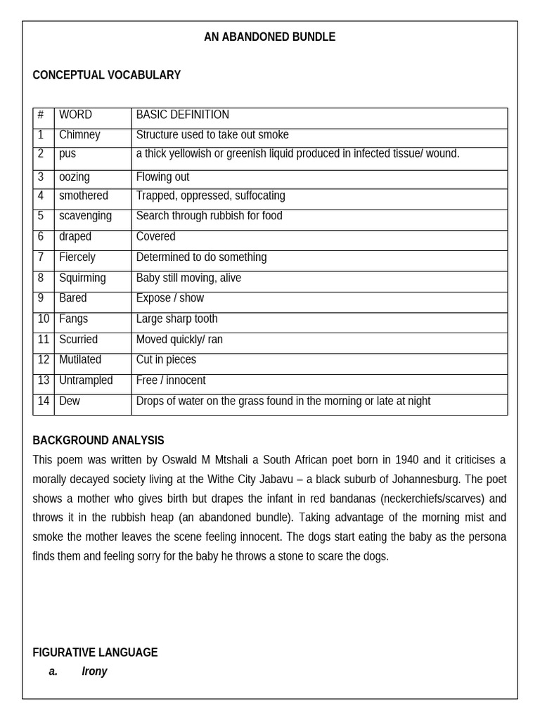 An Abonduned Bundle | PDF