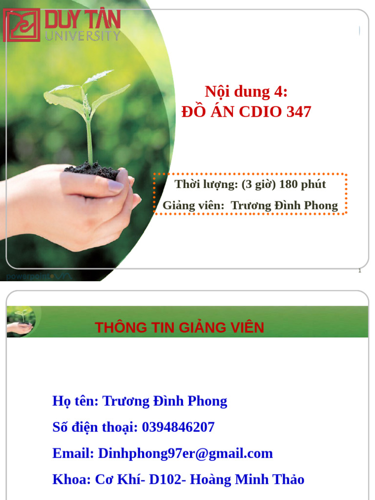 Do An CDIO 347 - 2024S - Lecture Slides - 4 | PDF