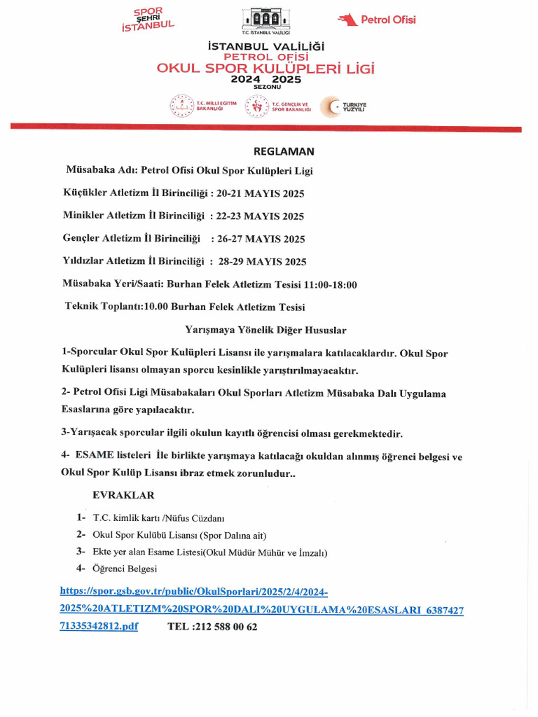 Petrol Ofisi Okul Spor Kulupleri Atletizm Reglaman Revize 2 | PDF