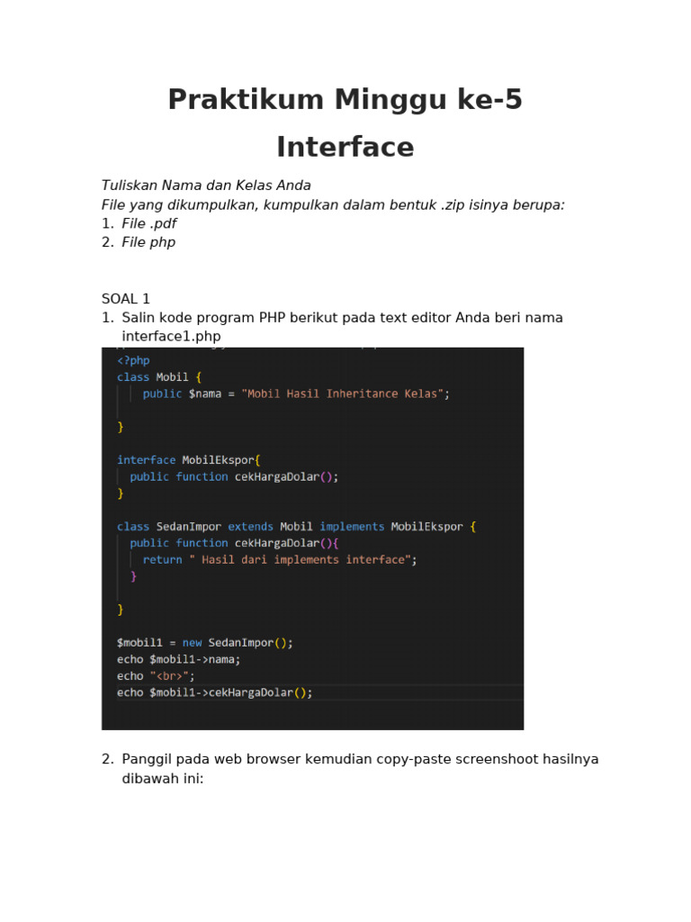 Interface Pada Pemograman Berbasi Objek | PDF
