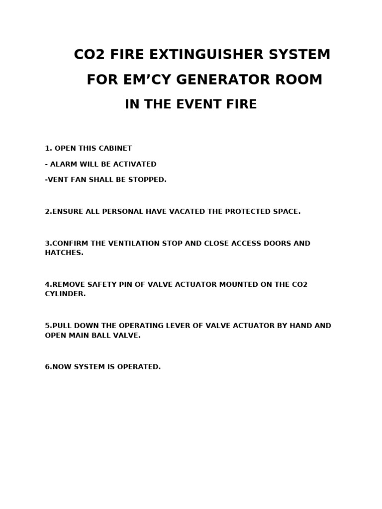 Co2 Fire Extinguisher System For em | PDF