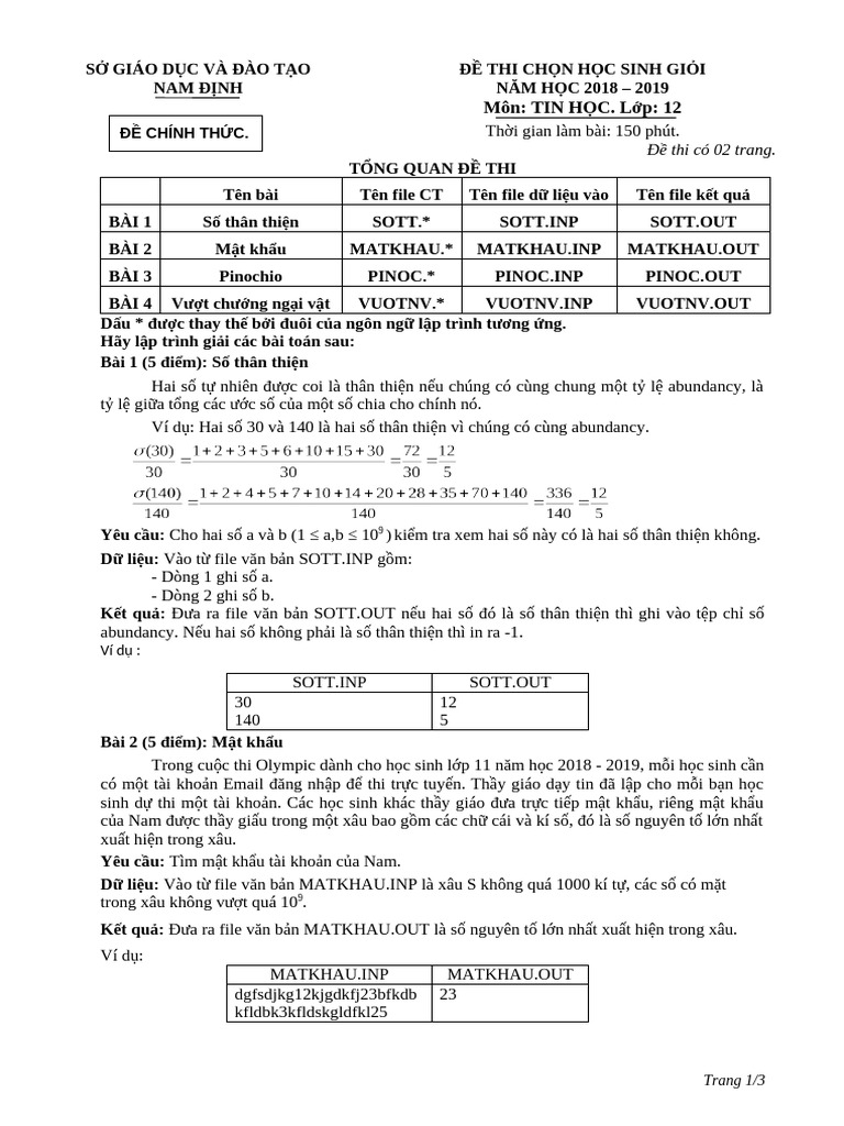 Tin12 2018 2019 | PDF