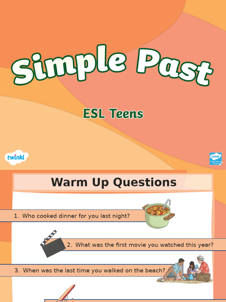 T 1712299553 Esl Simple Past Tense PPT Teens A1 A2 - Ver - 5 | PDF | Grammatical Tense | Verb