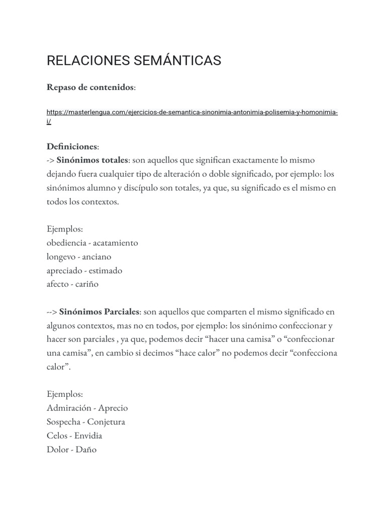 Relaciones Semánticas | PDF