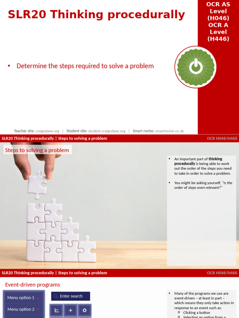 OCR A Level (H046-H446) SLR20 - 2.1 Steps To Solve A Problem | PDF ...