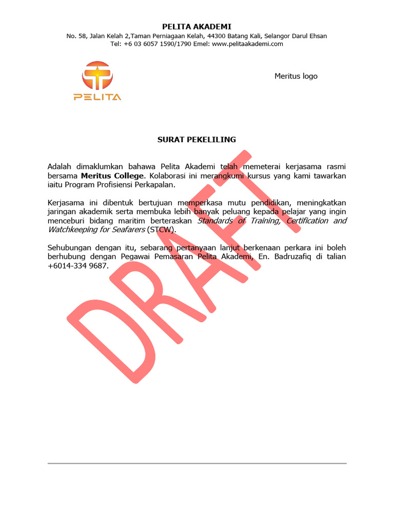 PPP Pekeliling DRAFT | PDF