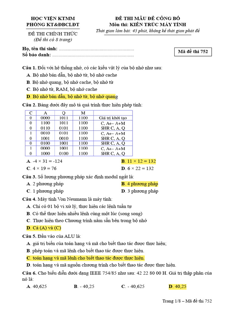 Kien Truc May Tinh | PDF