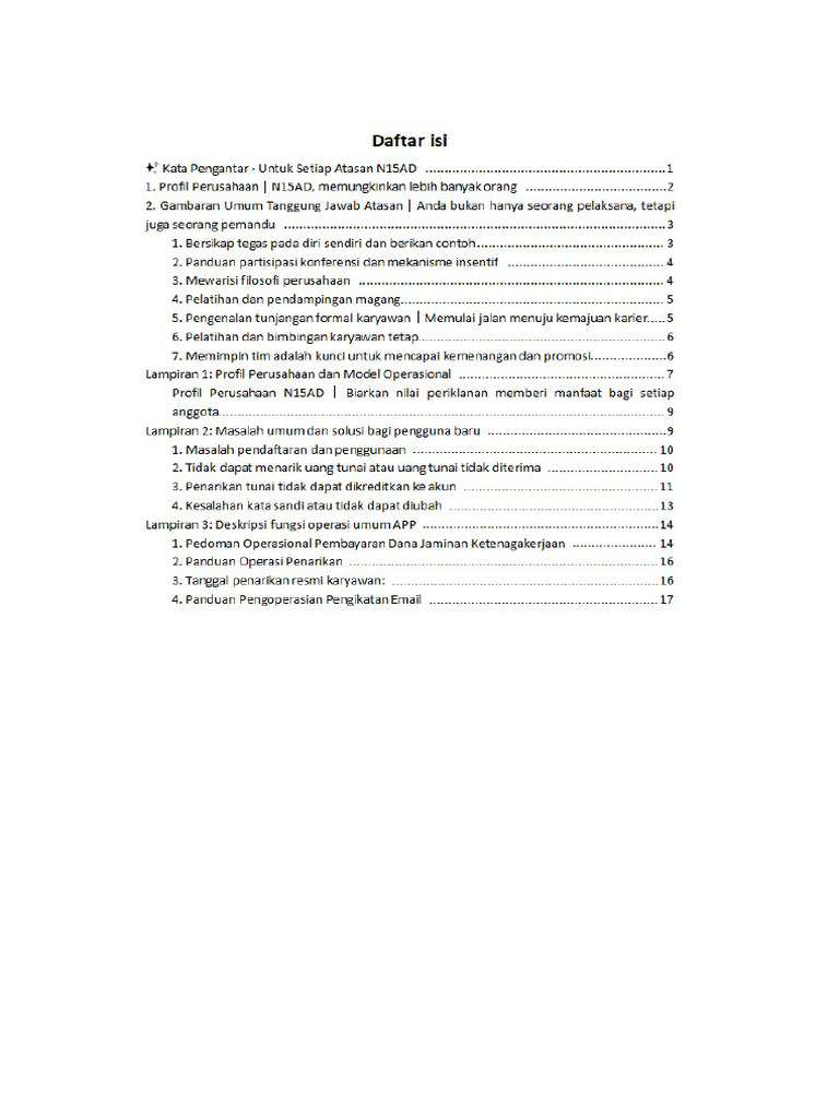 Buku Panduan Kerja Atasan - N15AD MENGUBAH HIDUPMU | PDF