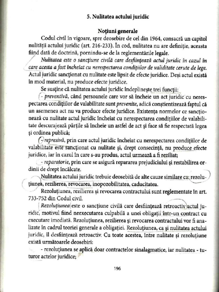 DС I - Tema 5 - Nulitatea actului juridic civil - compressed | PDF