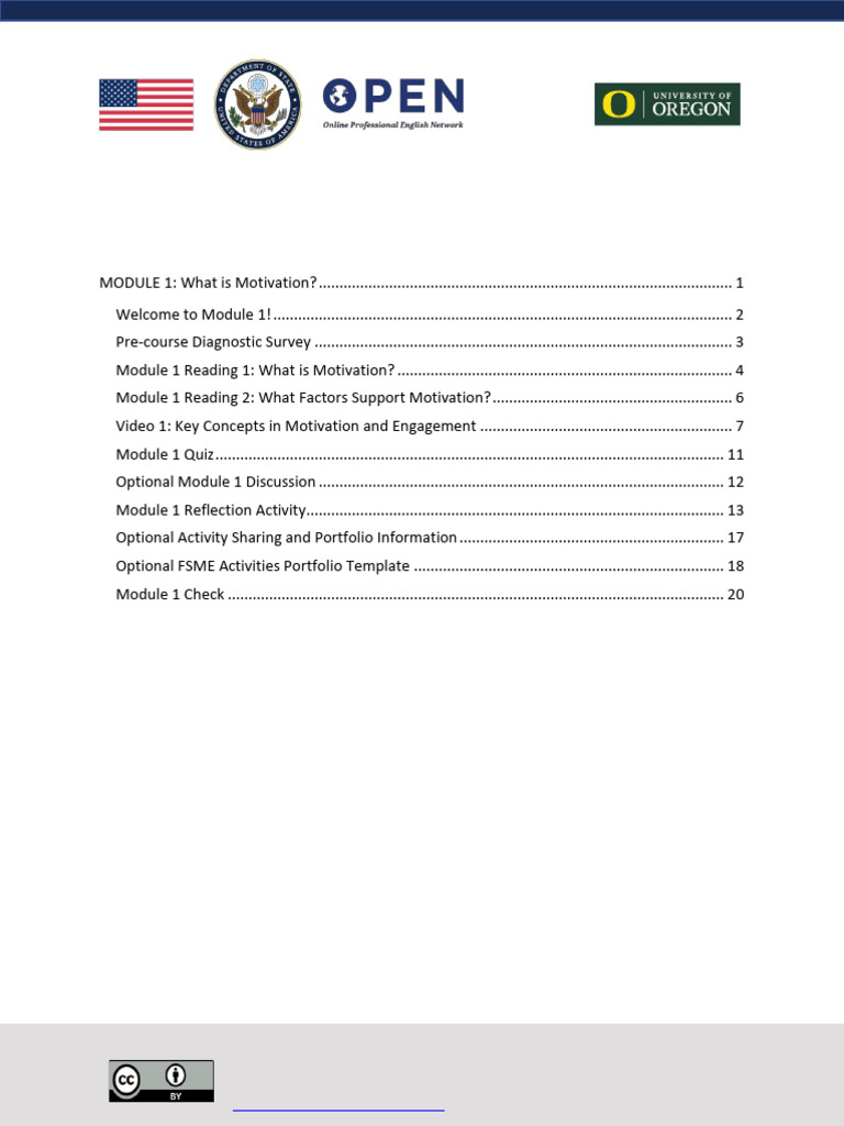 FSME MOOC Module 1 Packet | PDF | Motivational | Motivation