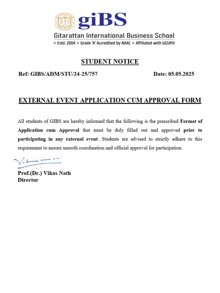 757-External Event Application Cum Approval Form | PDF