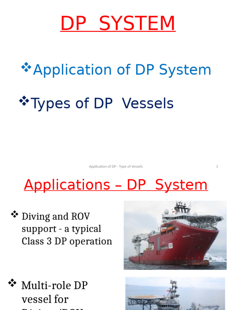 Application & Type of DP Sys | PDF | Shipping | Water Transport