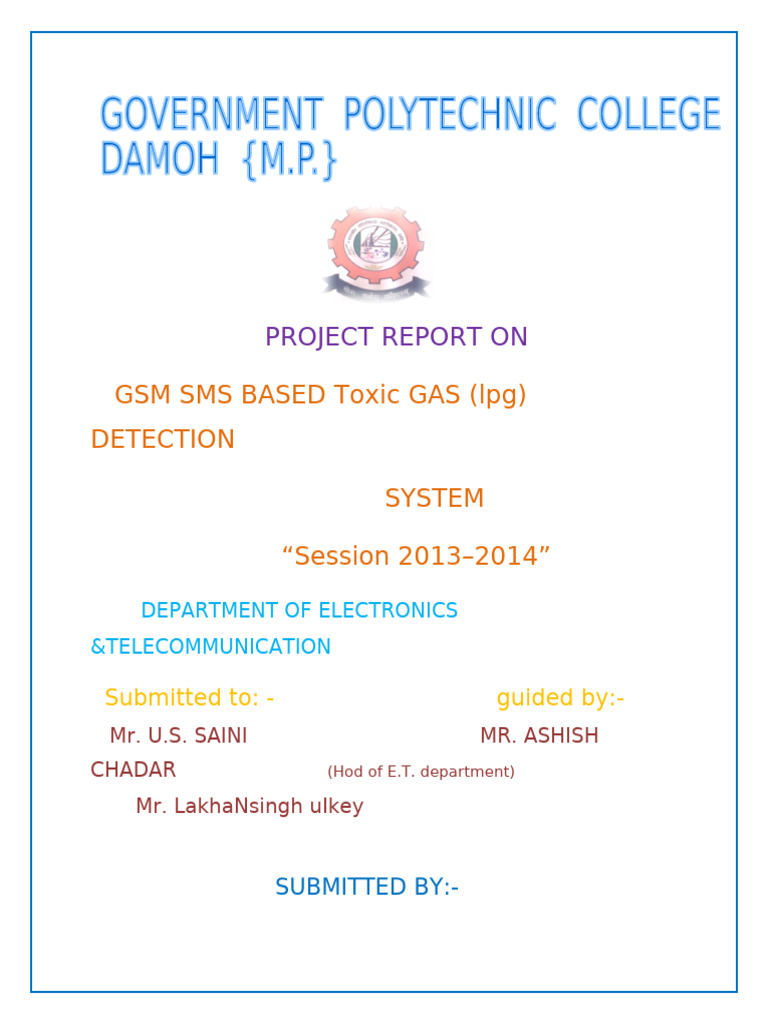 GSM SMS Based Toxic Gas (Lpg) Detection System | PDF | Capacitor | Bipolar Junction Transistor