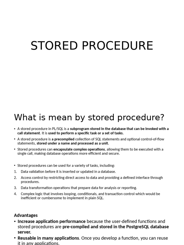 STORED PROCEDURE and Cursor | PDF | Pl/Sql | Parameter (Computer ...