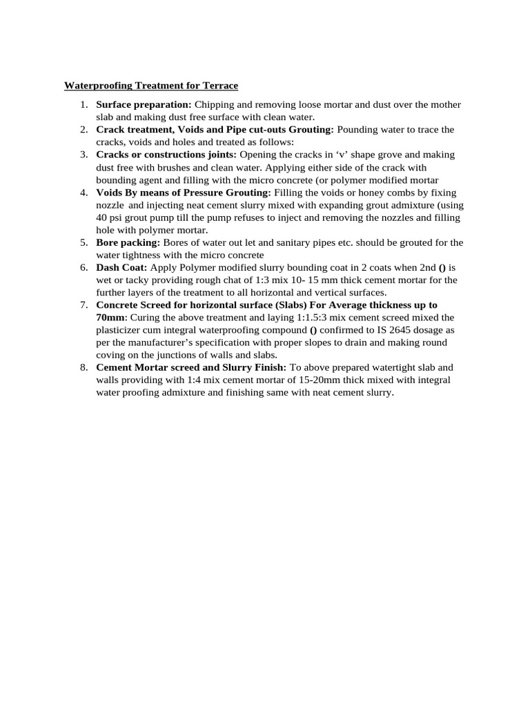 Waterproofing Quotation, Terrace | PDF