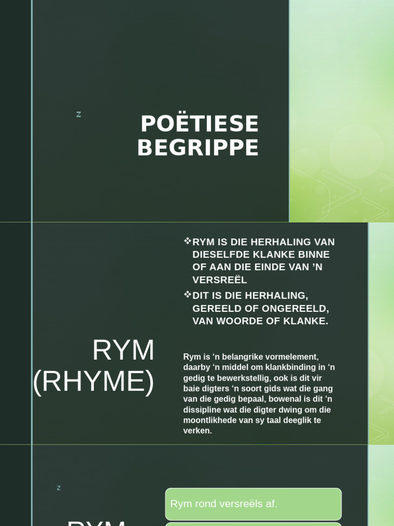 Poëtiese Begrippe | PDF