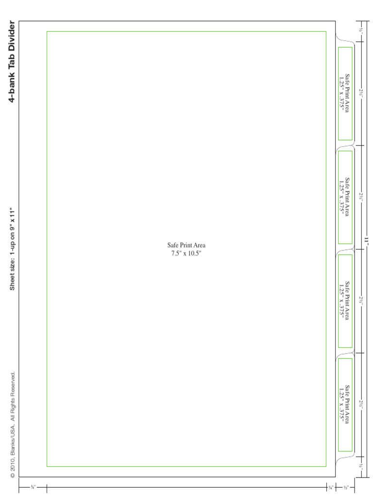 4 Bank Tab Divider Template | PDF
